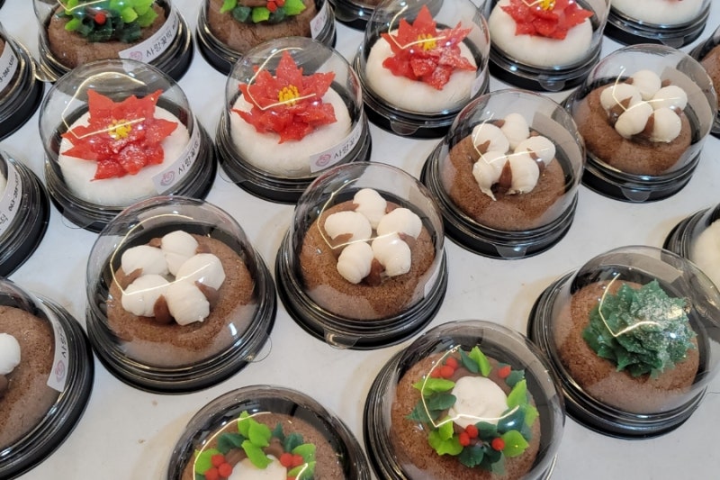전주 연말 크리스마스 행사 떡 간식 답례품 선물 추천 크리스마스 한입설기 진북동 떡집 사랑꽃떡 네이버 블로그