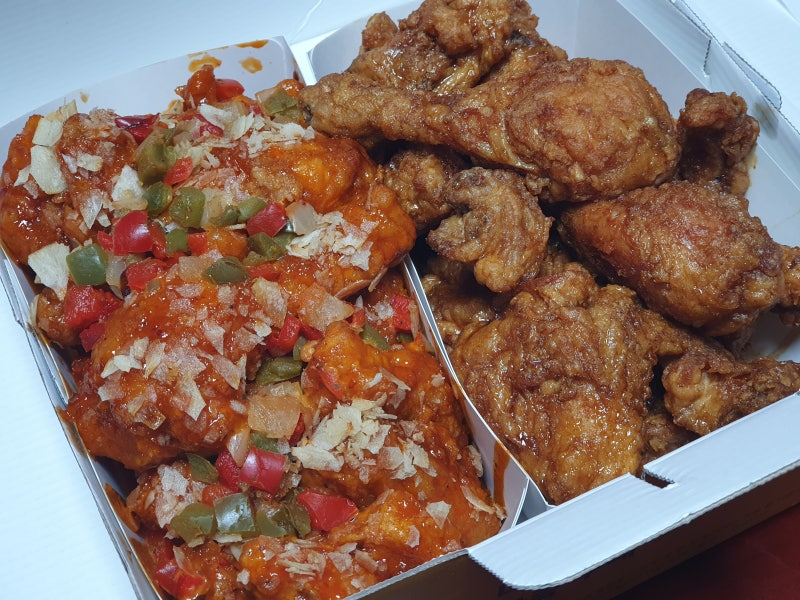 먹거리 리뷰 서울 호식이두마리치킨 화곡 1호점 간장 치킨매운맛 And 신메뉴 타코마요 치킨 먹어본 후기 네이버 블로그