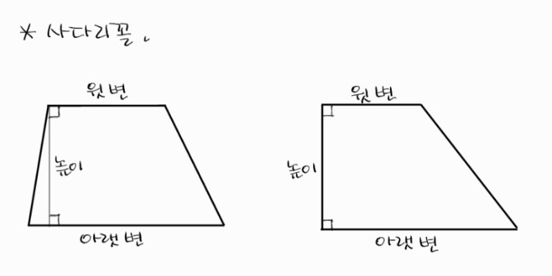 사다리꼴 넓이 공식 - 가장 쉽고 간단한 정리 (퀴즈 있음) : 네이버 블로그