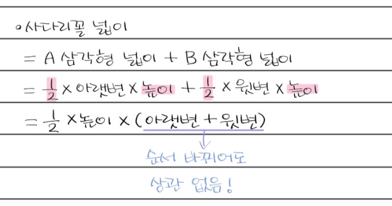 사다리꼴 넓이 공식 - 가장 쉽고 간단한 정리 (퀴즈 있음) : 네이버 블로그