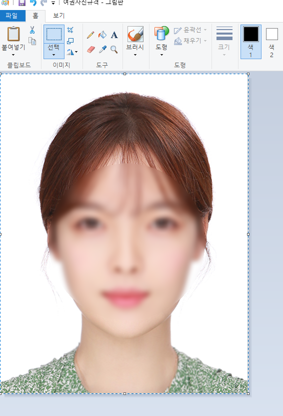 초간단 그림판으로 여권사진 크기조절 증명사진여권사진 가로세로 길이 바꾸는 방법그림판으로 사진그림 크기변경하기