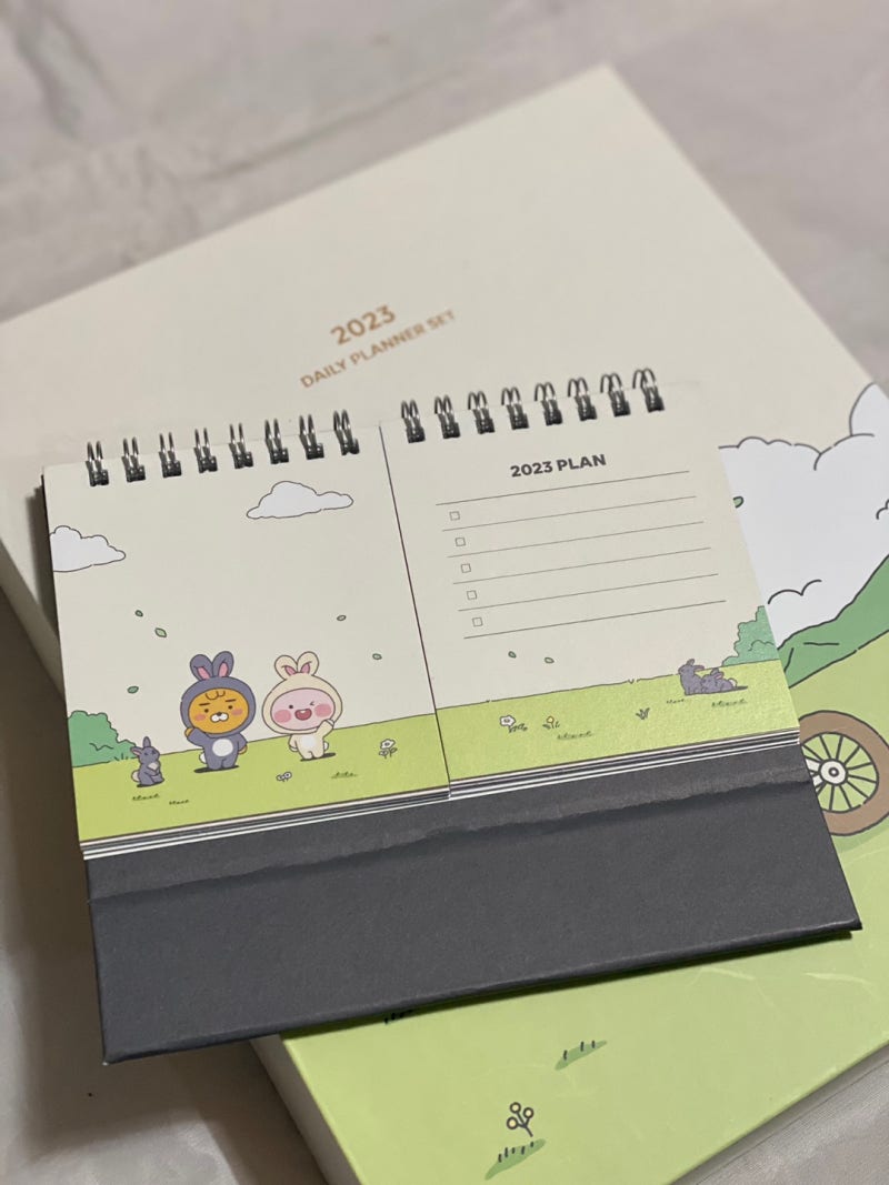 2023년 카카오프렌즈 라이언 다이어리 & 미니 달력 세트 (다이어리/미니탁상 달력/스티커/일러스트 엽서) : 네이버 블로그