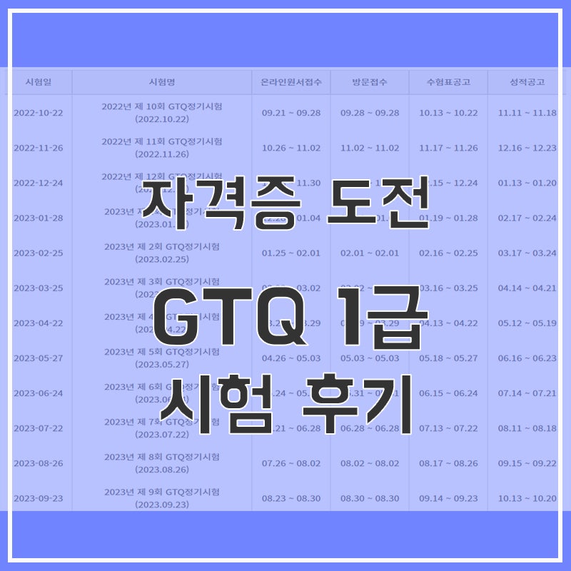 [자격증] GTQ 포토샵 1급 시험 보고 온 후기 : 네이버 블로그
