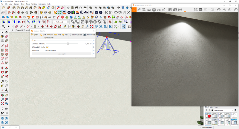 스케치업&엔 스케이프에서 Spot 조명 사용하기 [feat. IES] : 네이버 블로그