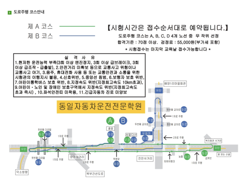 남양주 동일자동차운전전문학원 도로주행 4코스 정리 네이버 블로그