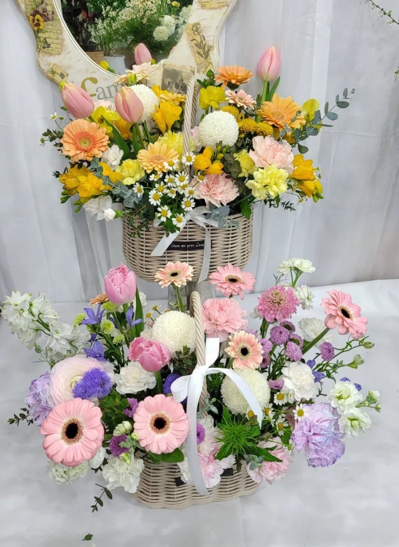 축하꽃바구니 봄꽃바구니 주말예약꽃바구니 핑크톤오렌지톤 우아동꽃집 아중리꽃집 덕진구꽃집 호성동꽃집 중노송동꽃집 인후동꽃집 풍남동