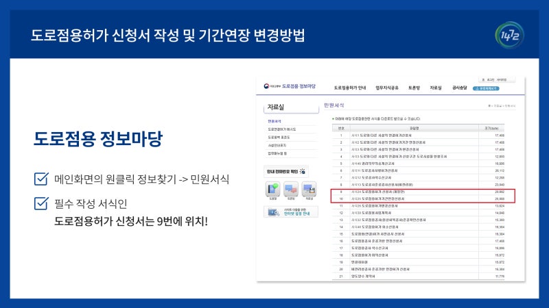 도로점용허가 신청서 작성 및 기간연장 변경방법 네이버 블로그