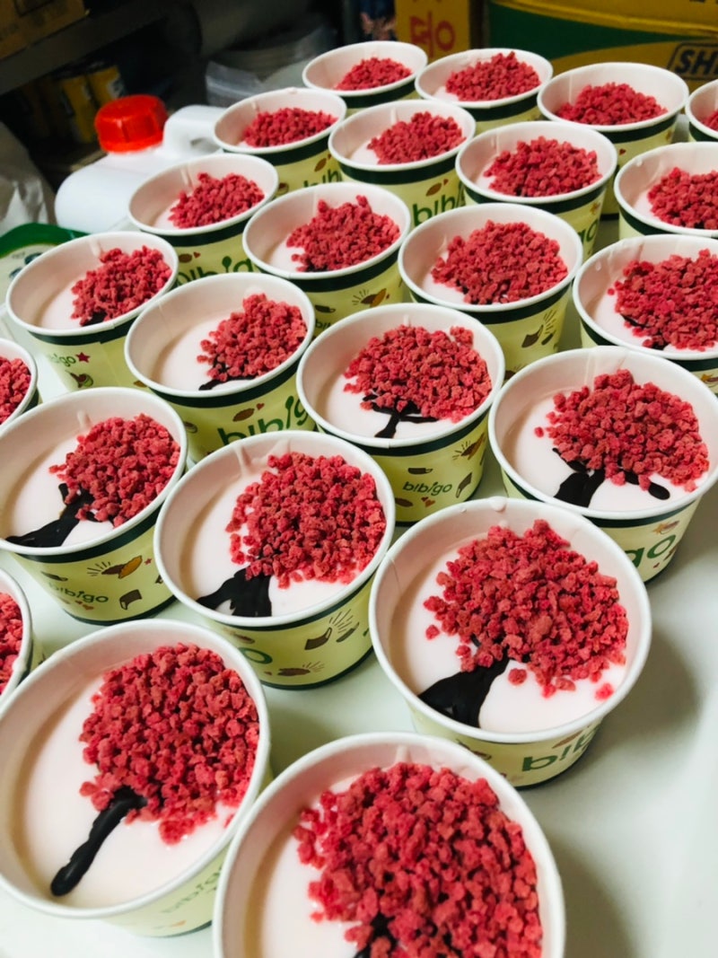 영양사도우미 단체급식메뉴 식목일 벚꽃요거트 네이버 블로그