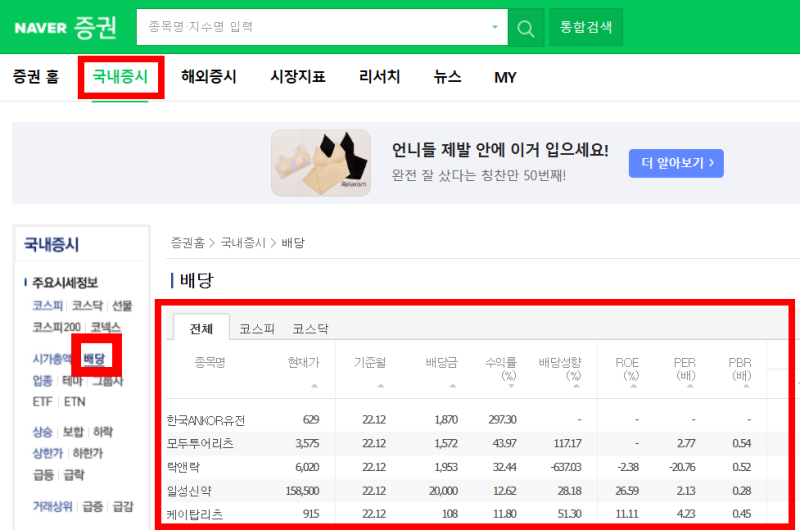 배당성향 주식 배당수익률 계산 및 자료 찾는 법 네이버 블로그