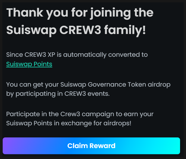 수이스왑 suiswap crew3 퀘스트 및 에어드랍작 - 천년에 프로젝트(9) : 네이버 블로그