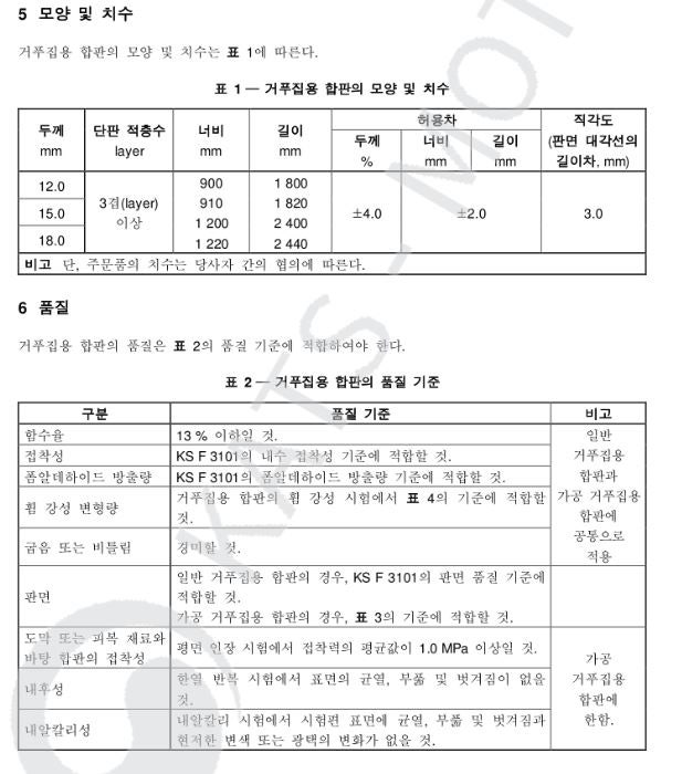합판 품질시험 의뢰 및 합판기준 [콘크리트용 거푸집용 합판 KS F 3110] : 네이버 블로그