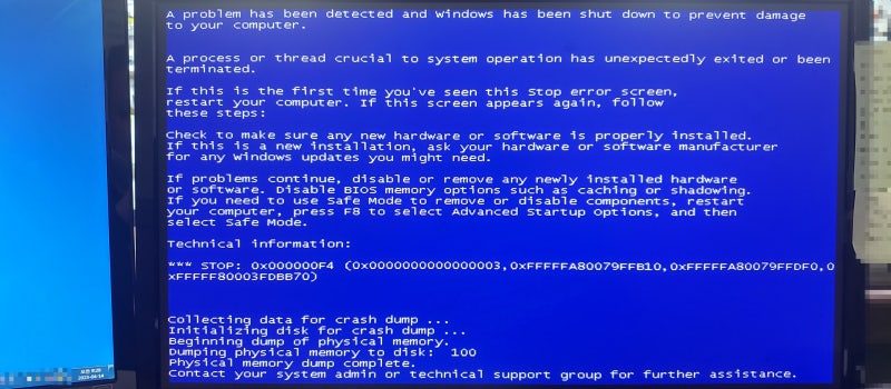 블루 스크린 해결 방법 - 시간 투자 대비 임시 복구, 원인 테스트, 완전 수리까지 정리! 윈도우 오류 코드 STOP : 0x000000F4 : 네이버 블로그