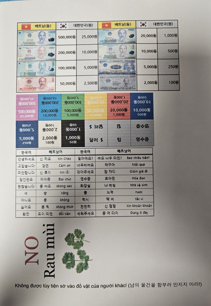 베트남 여행에 유용한 동지갑 만들기 다이소파일 동지갑엑셀파일 네이버 블로그