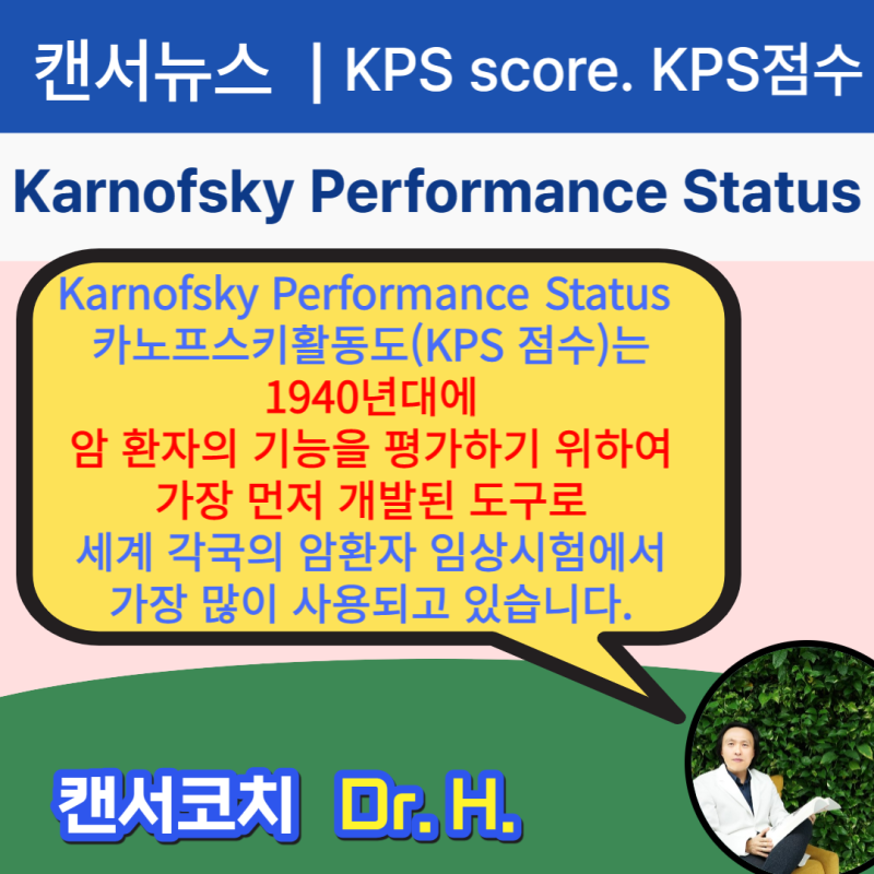 암환자 카노프스키활동도 KPS socre Karnofsky Performance Status scale 신체활동지수 점수 기대 ...