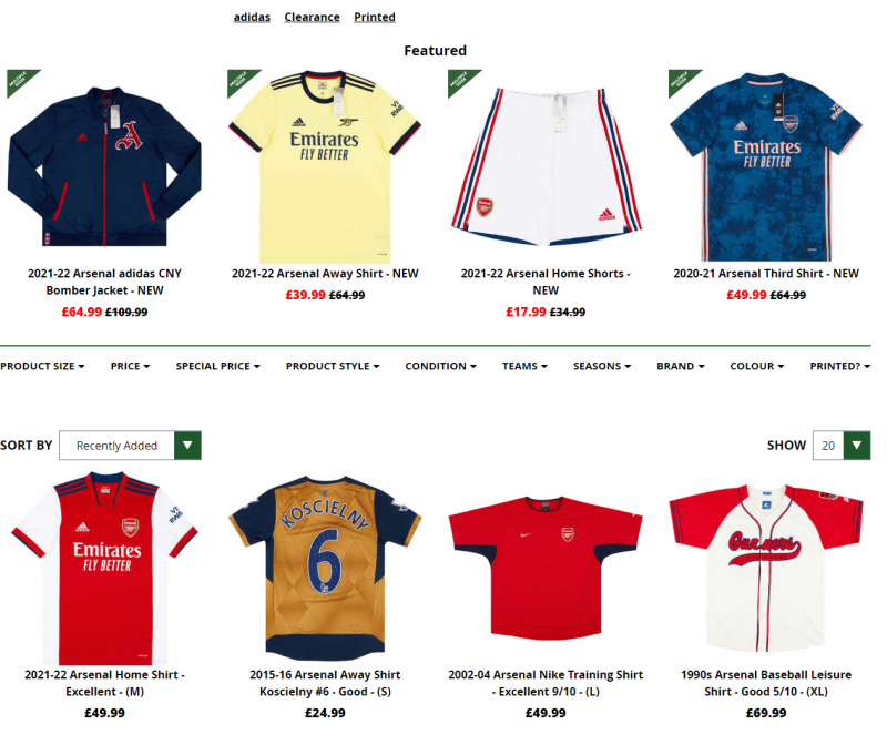 아스날 유니폼 직구 CFS편 :: 클래식풋볼셔츠Classic football shirts배송추적, 송장번호, 상시할인코드 ...