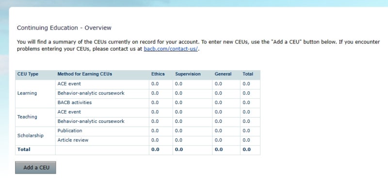 BCaBA CEU 입력방법 Continuing Education : 네이버 블로그