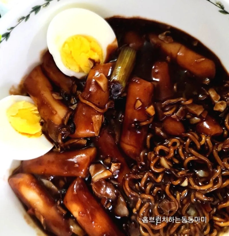 짜장떡볶이 만들기 짜장가루 재료 안매운 떡볶이 쌀떡볶이 레시피 네이버 블로그