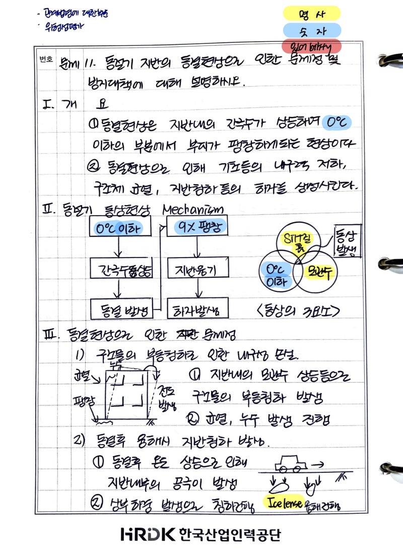 2 건설안전기술사 답안 작성 방법feat 답안지의 첫인상 좋게 하는 방법 네이버 블로그