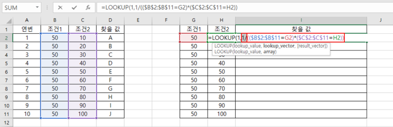 엑셀 다중 조건을 만족하는 값 찾는 함수들 사용방법vlookup Indexandmatch Lookup 함수 사용해서 복수의