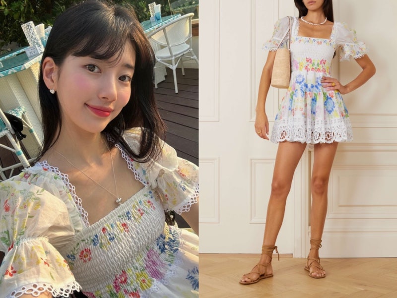 휴양지 원피스 수지 백예린 사복 연예인 패션 여름 미니 롱 반팔 쉬폰 비치 맥시 나시원피스 바캉스룩 휴양지룩 여행룩