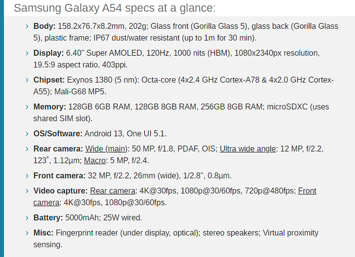갤럭시 A54 (퀀텀4) 스펙분석과 생각, SKT전용 A52S?! : 네이버 블로그