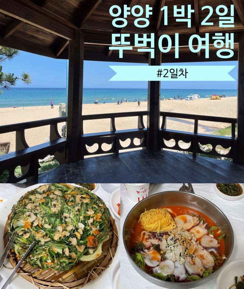 양양 여행 2일차 뚜벅이 1박 2일 양양 여행 코스 수산항 물회 동호해변 바다지기 공방카페 대광토종순대