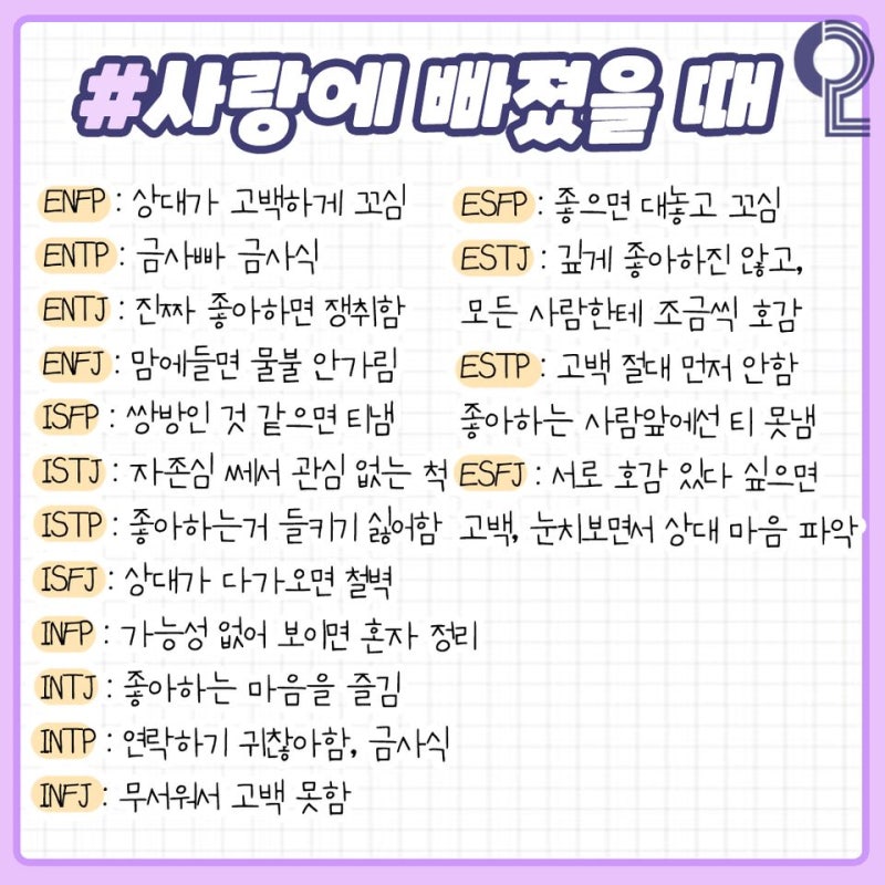 MBTI 유형별 궁합 밈 모음 - isfp isfj infj infp enfj enfp : 네이버 블로그