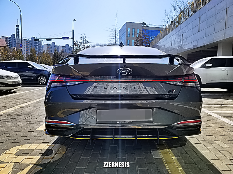 [아반떼 CN7 DIY] N 리어 스포일러 아마존 그레이 : 네이버 블로그