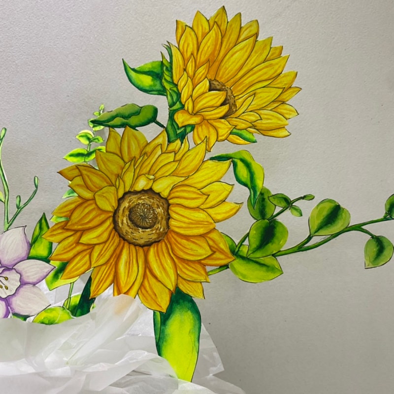 (정평동 예인 아트) 어버이날 미술-해바라기 표현, 아동 꽃꽂이/경산 미술학원/펜타힐즈 미술학원/중산동 미술학원/잘 가리키는 미술학원/경산 미술학원 맛집/정평동 미술학원 ...