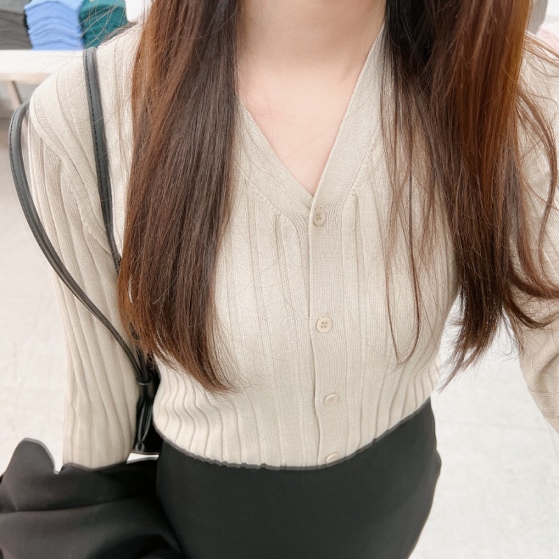 Sie 시에 엘리나 리브드 가디건 베이지 리뷰 네이버 블로그