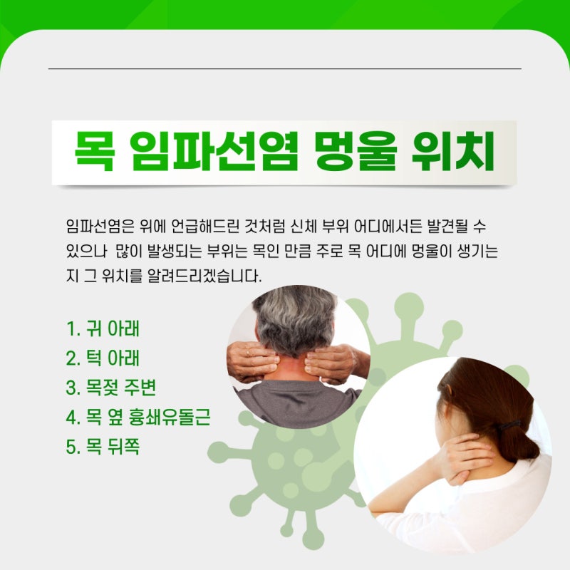 목 임파선염 원인 및 멍울 위치 확인 네이버 블로그