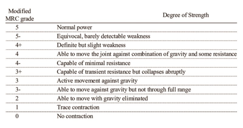 운동기능사정 MRC scale +/- 를 표시해야 할까? : 네이버 블로그