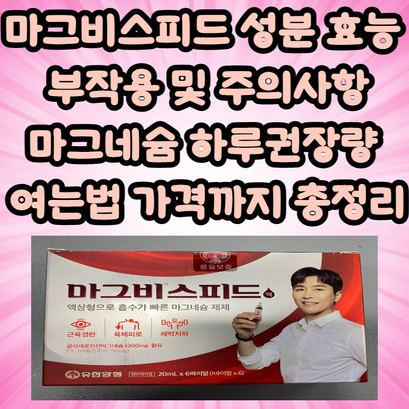 마그비스피드 성분 효능 부작용 및 주의사항 그리고 마그네슘 하루권장량 여는법 가격까지 총정리 네이버 블로그