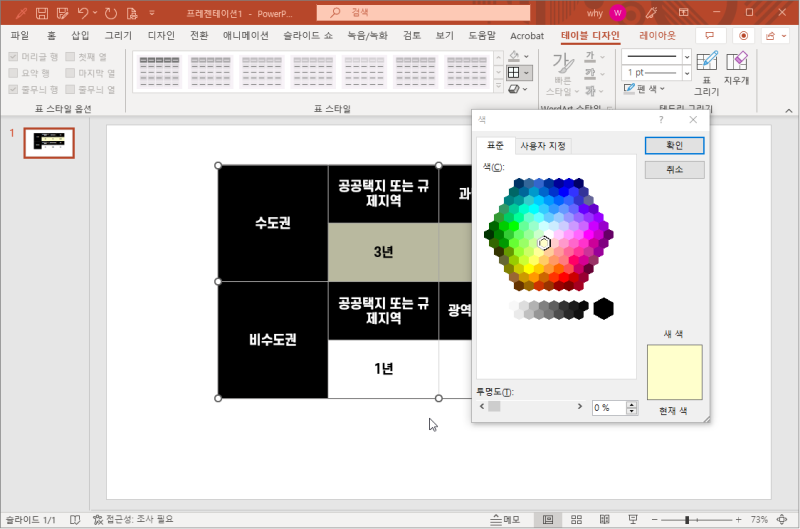 파워포인트 Ppt 표 테두리 색 두께 선 굵기 설정 등 표만들기 방법 네이버 블로그