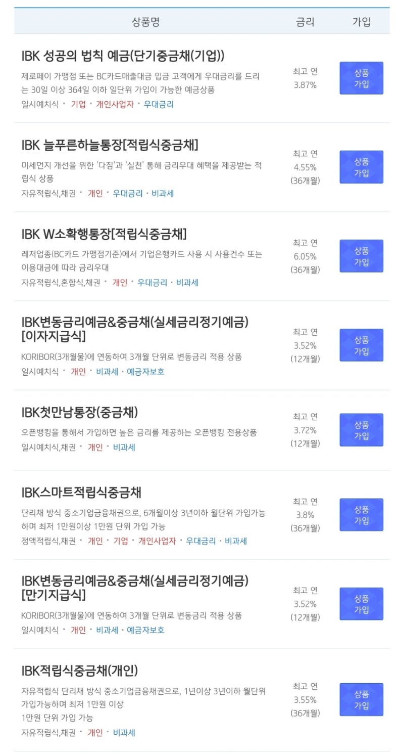 단기 고금리 예금 기업은행 중금채 통장 추천 : 네이버 블로그