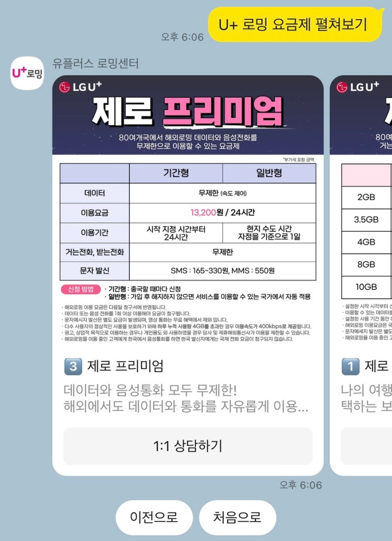 해외 전화 해외 로밍 가격 U안심로밍 제로 라이트 추천 네이버 블로그