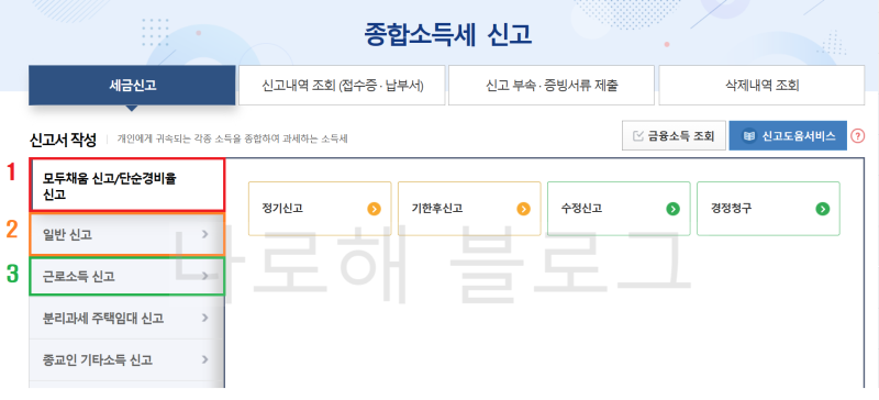 국민연금 근로소득 종합소득세 합산신고하는 방법은 일반 신고 접수하는 방법 네이버 블로그