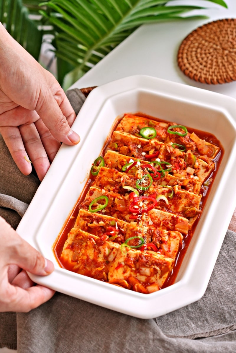 참치 두부조림 양념장 만들기 백종원 두부조림 레시피 간단한 두부요리 네이버 블로그