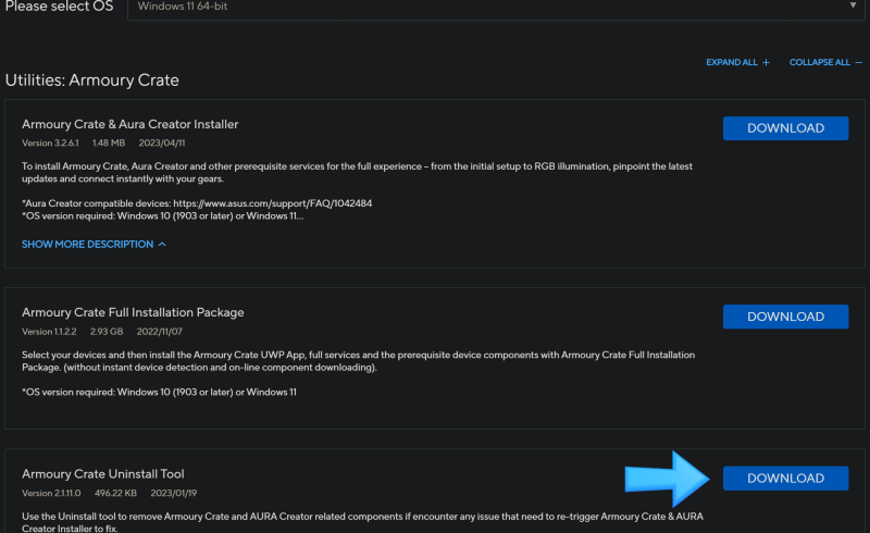 ASUS Armoury Crate와 AURA 앱 설치/삭제안됨 해결 : 네이버 블로그