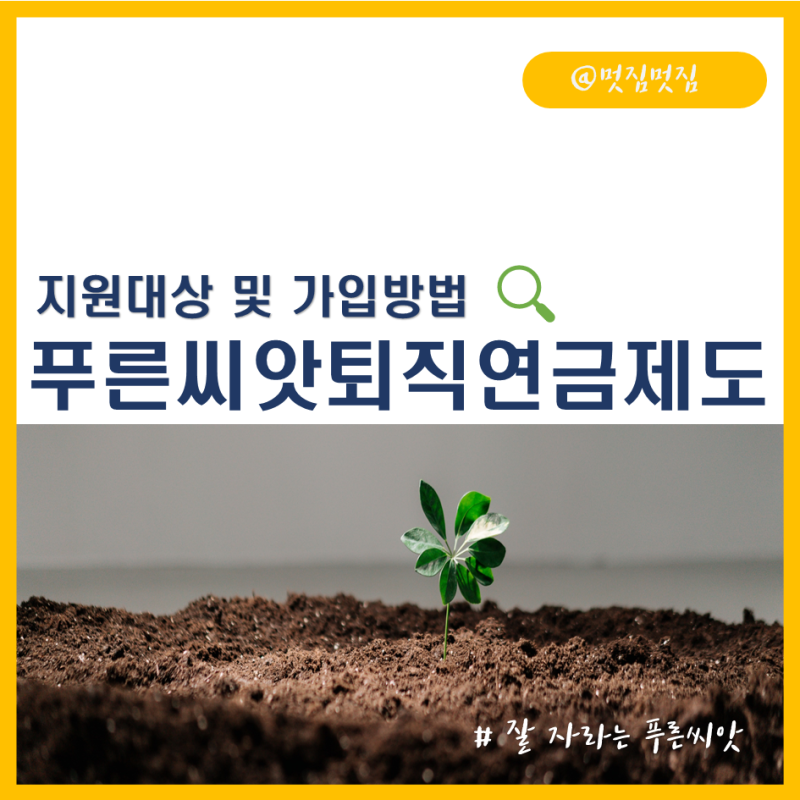 푸른씨앗 퇴직연금제도 2858만원 지원 대상 및 가입방법 네이버 블로그