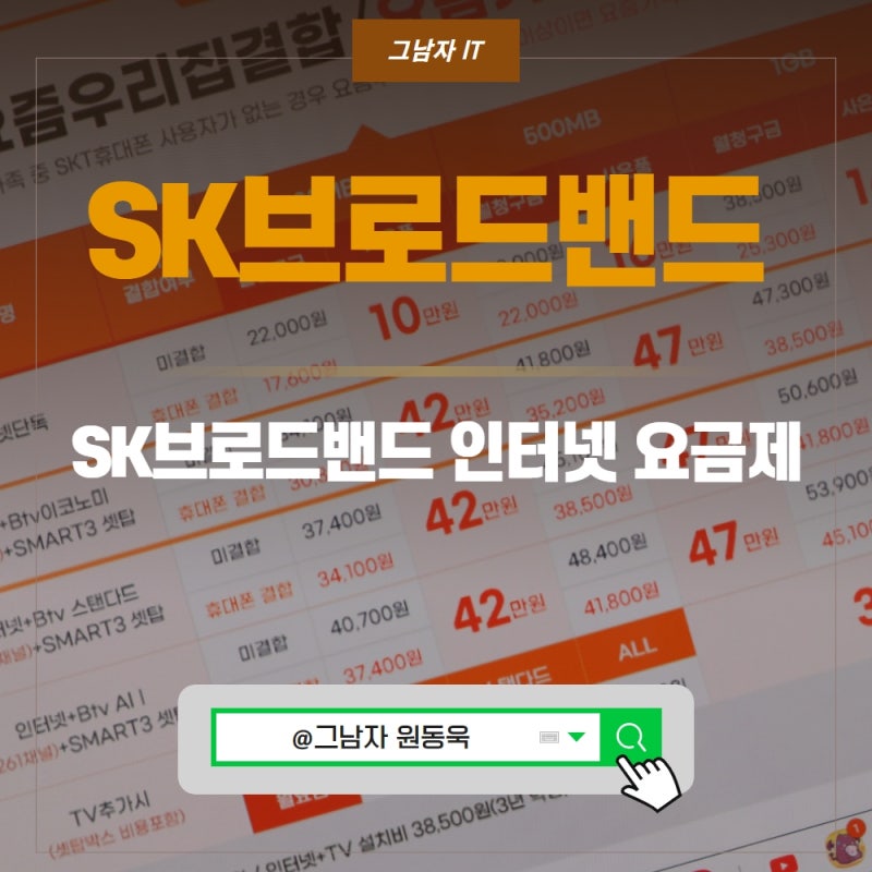 Sk브로드밴드 인터넷 속도 선택 및 Sk 인터넷 요금제 매력은 네이버 블로그