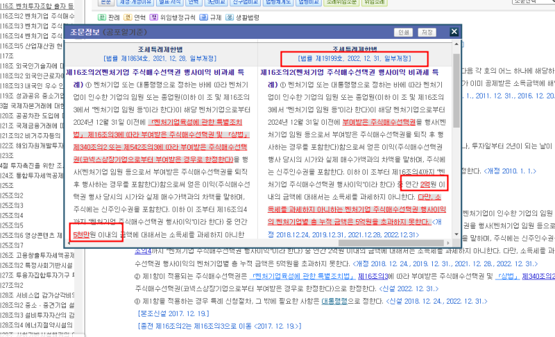 소득세 ①주식매수선택권 행사이익 비과세조특법 16조의2 네이버 블로그