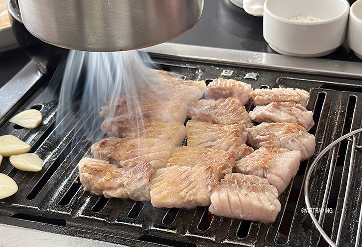 서귀포 돼지고기 전참시에 나온 돼지생갈비와 파김치 조합 대명포구 명호돗갈비 네이버 블로그
