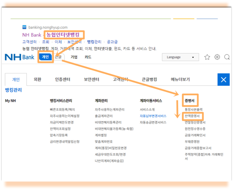 신한은행 잔고증명서 농협 잔액증명서 발급 온라인 네이버 블로그