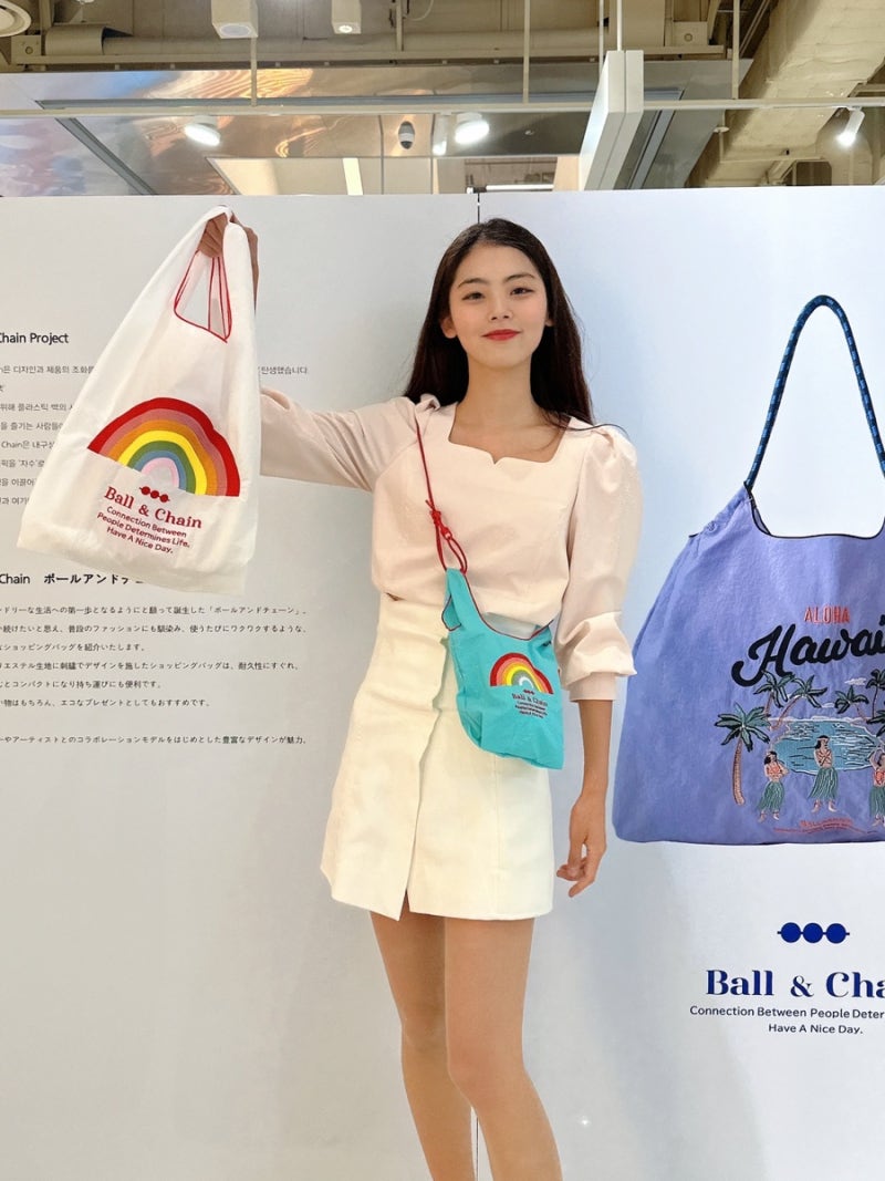 여의도 더현대서울 팝업 볼앤체인 에코백 쇼핑백 귀욤 ️ 여자가방브랜드 Ballandchain 네이버 블로그