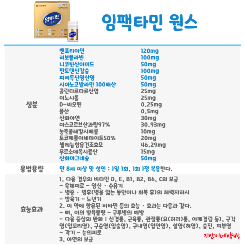 임팩타민 종류별 성분 비교 프리미엄 원스 파워a 케어 네이버 블로그