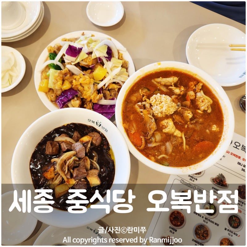 세종 가족 외식장소 중식당 오복반점 중화요리 맛있어요 네이버 블로그