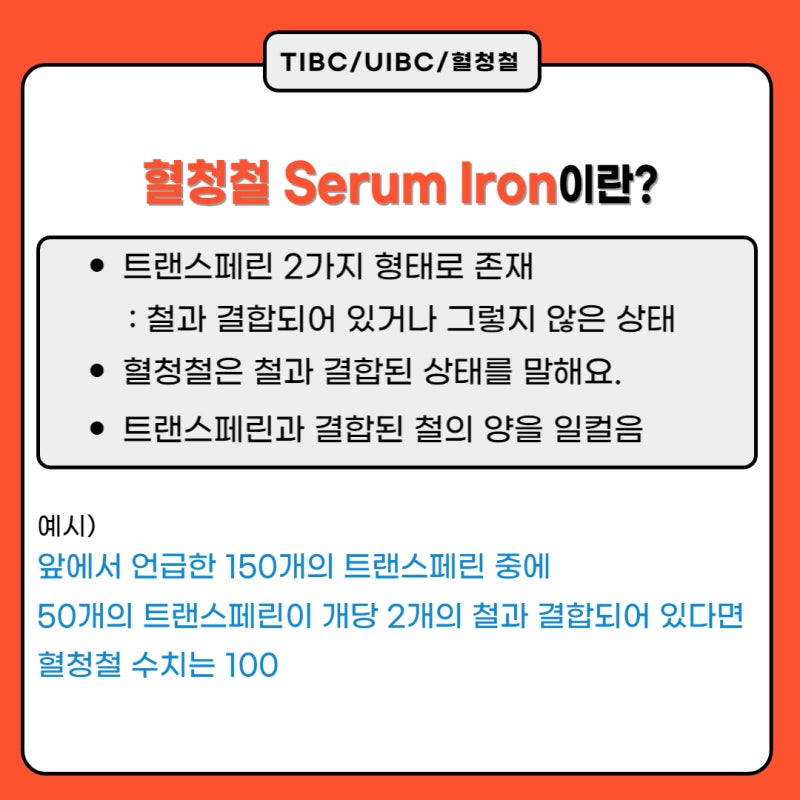 TIBC UIBC 불포화철결합능 혈청철 수치에 따른 빈혈 종류와 원인 용어 알기쉽게 정리 : 네이버 블로그