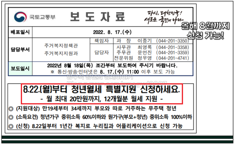 서울시 무주택 청년월세지원 조건 및 신청 방법 전국 대상 특별지원 네이버 블로그