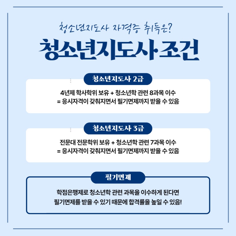 청소년지도사 2급 청소년상담사 3급 자격증 비교분석 손해 없이 자격증을 취득하는 방법은 합격률 난이도 응시자격